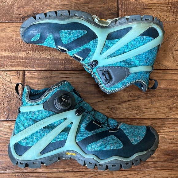 Merrell | Shoes | Merrell Rove Mid Knit Boot Boa Lace Hiking Running ...